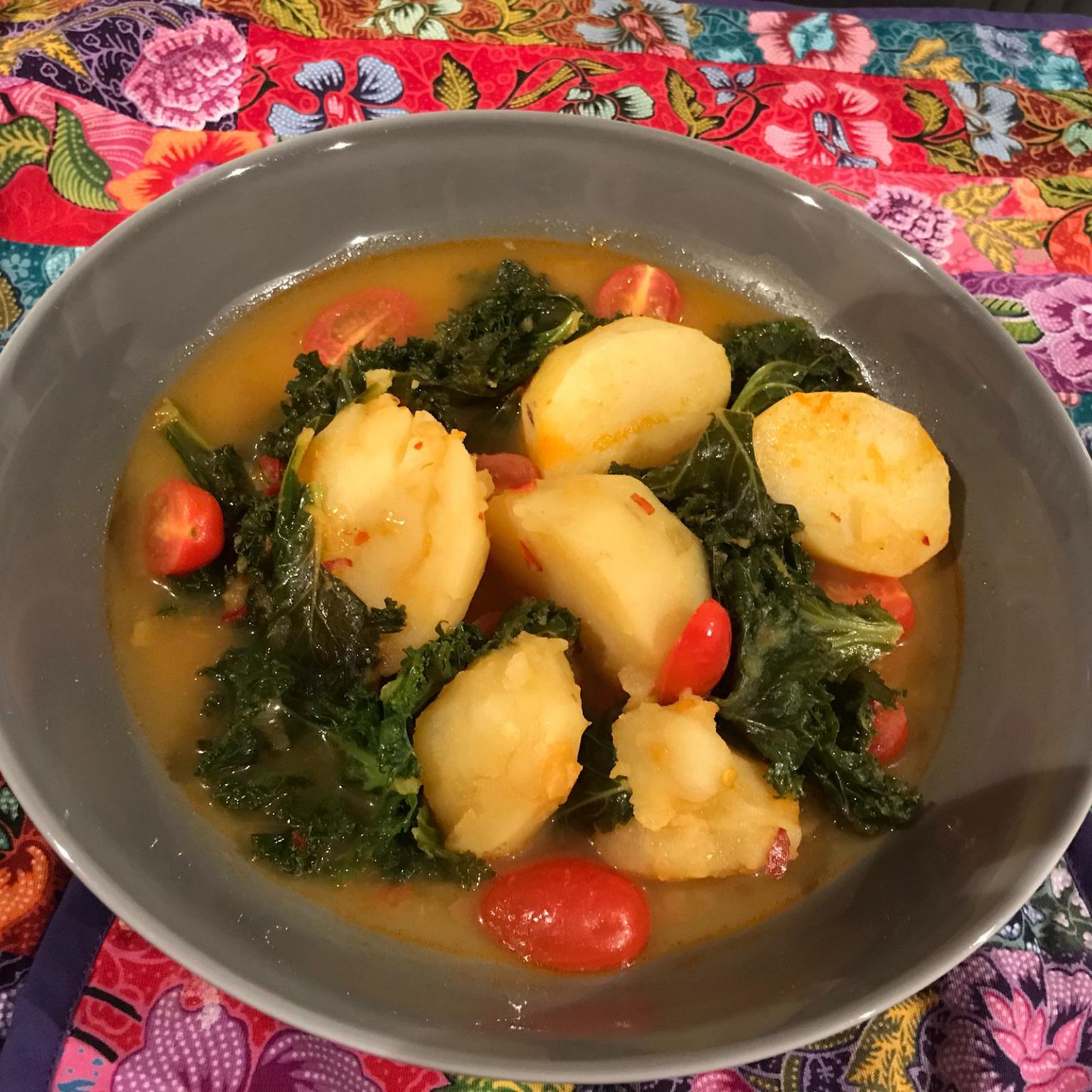 Potato and Kale with Nonya Sambal Curry Mix - Nonya Secrets
